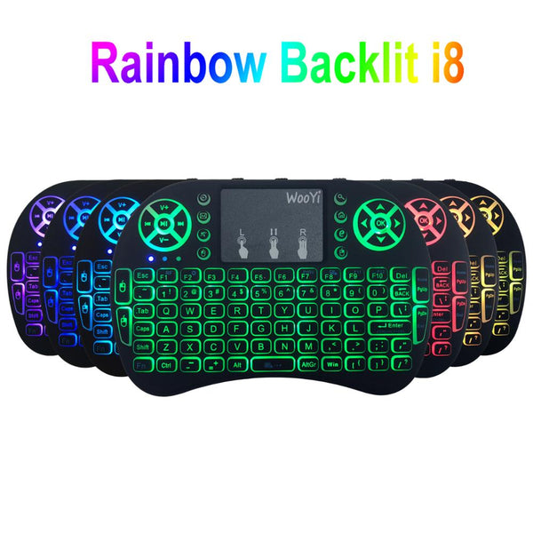 7 color backlit i8 Mini Wireless Keyboard 2.4ghz English Russian 3 col ...
